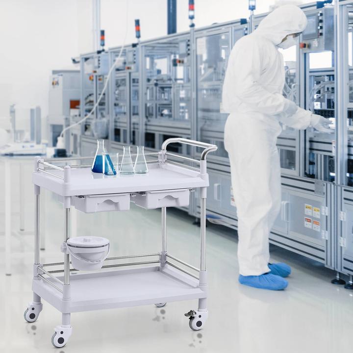 Steinberg Laborwagen Aufbewahrungswagen Labor Rollwagen 2 Ablagen 2 ...