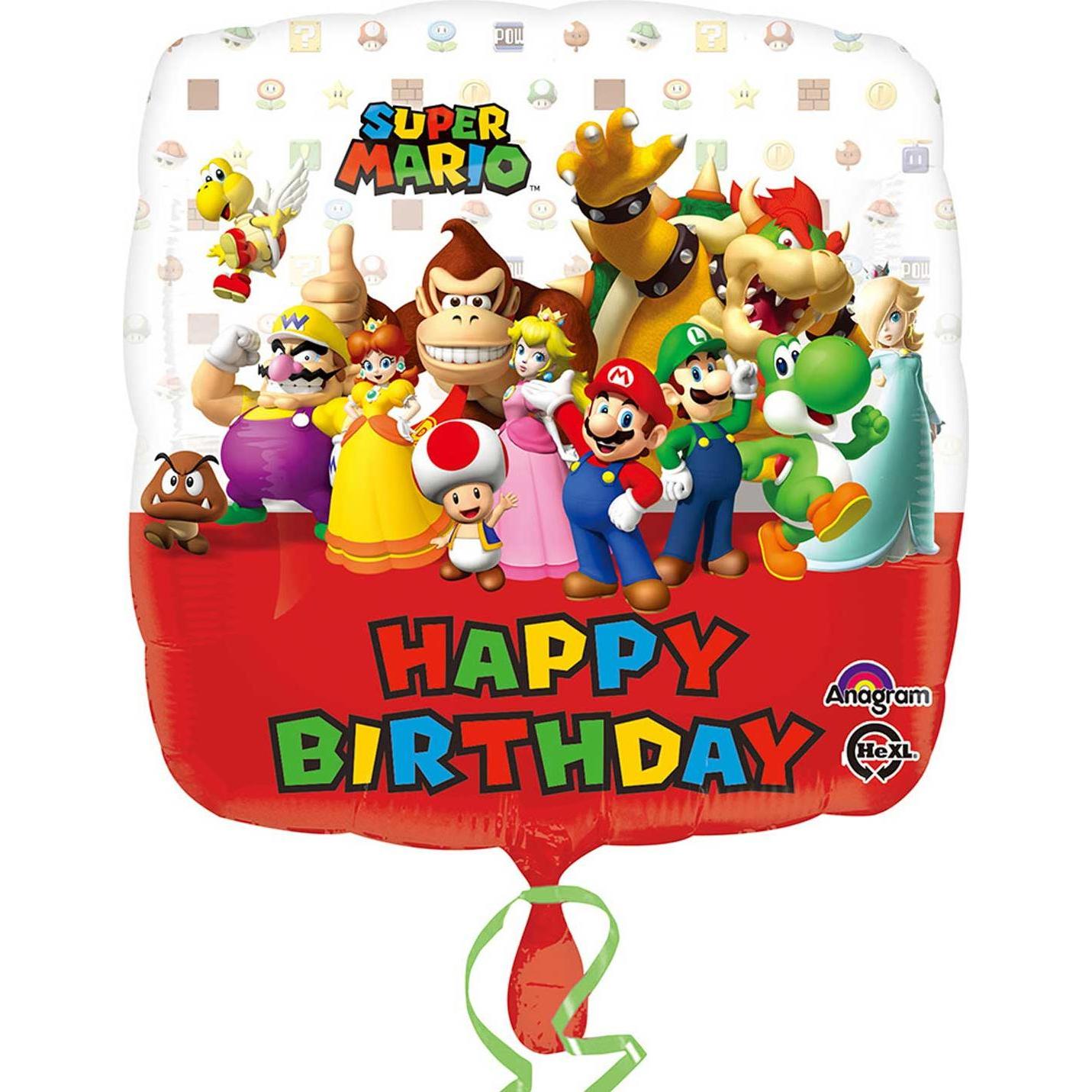 Magni Folienballon SUPER MARIO Happy Birthday 43x43cm - Galaxus
