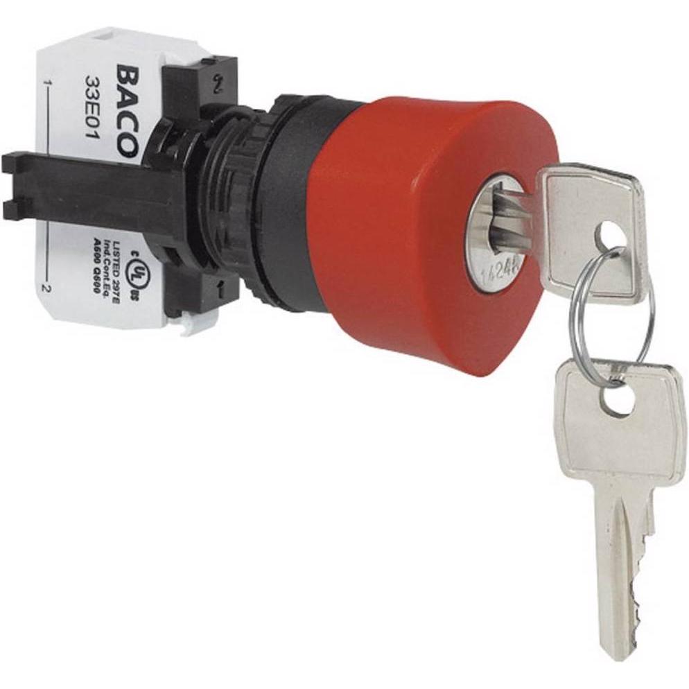 Baco Emergency off switch push button with adapter and key release ...