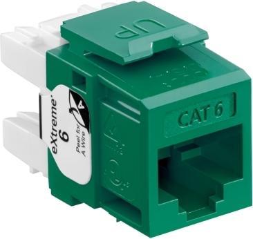 Leviton 61110-RV6, Flat, Green, RJ-45, Terminal, Female, Gold - Digitec