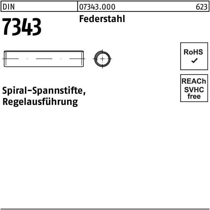 Diverse Goupille spiralée DIN 7343/ISO 8750 3,5 x 20 Acier à ressorts, version standard. DIN ...