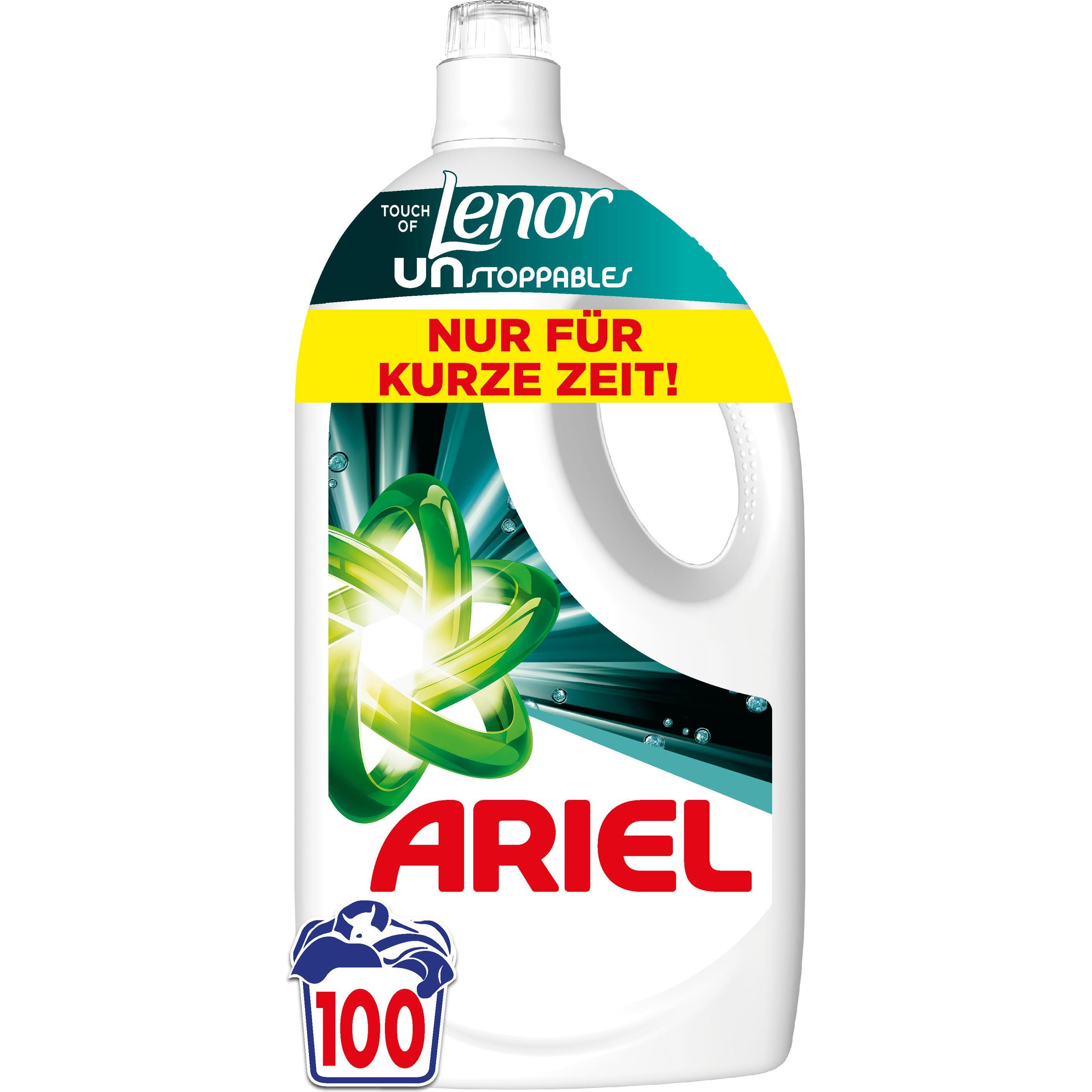 Ariel Touch Of Lenor Unstoppables (100 Cycles de lavage, Lessive ...